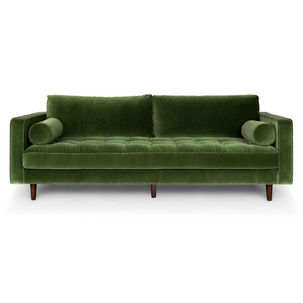 Roma Sofa In Green Velvet 88 Classic Style URBAN HOME
