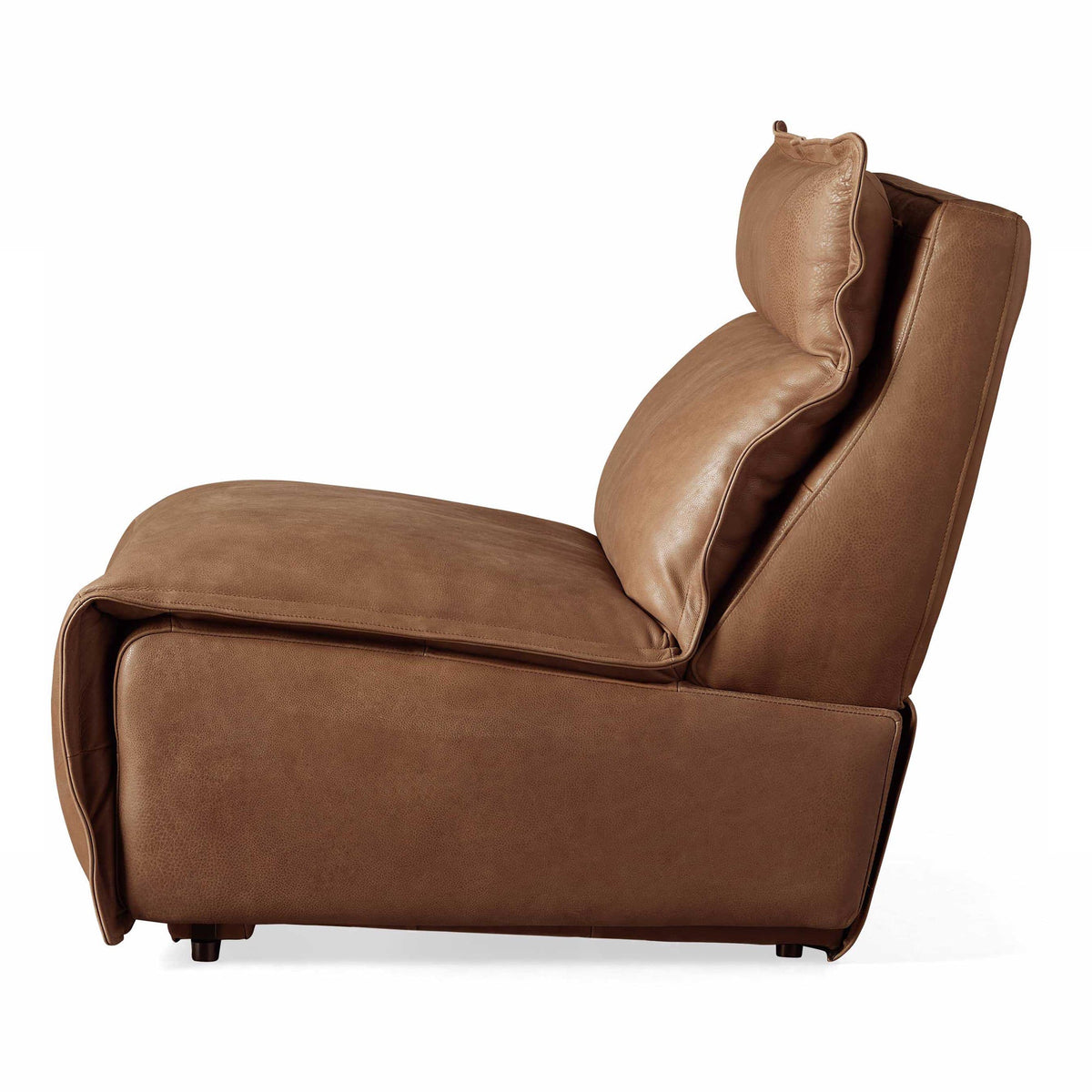 Vancouver Leather Armless Chair Modular Sofa in Rowland Brown No Motio ...