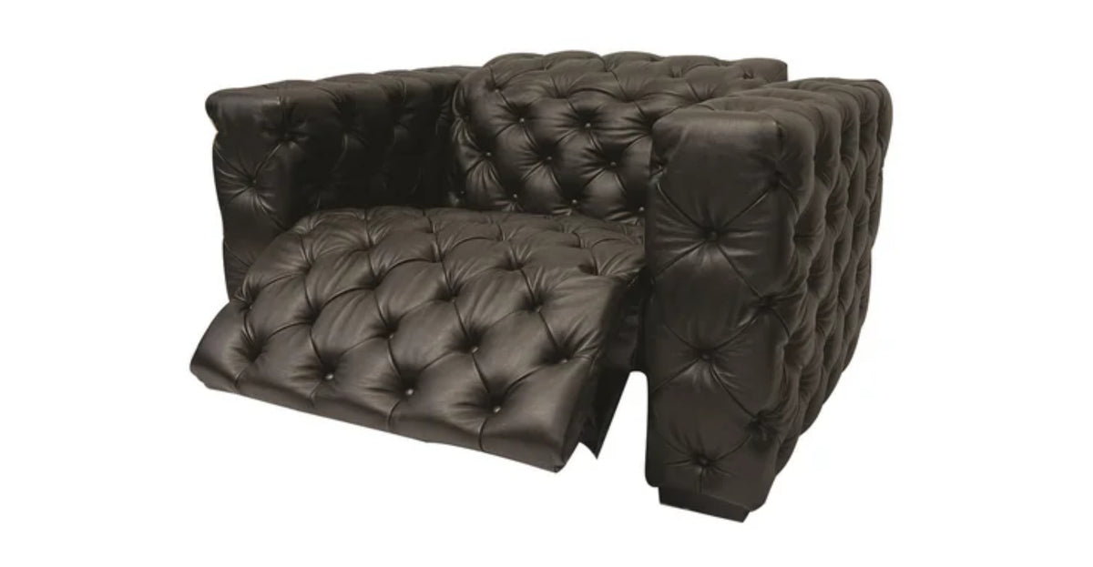 Winston Leather Chair Black Motion Collection 49” – URBAN HOME