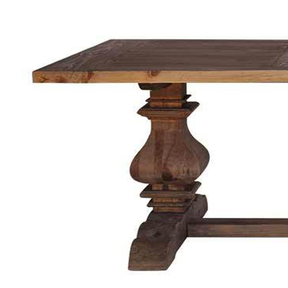 Balustrade Dining Table in White and Natural 91" – URBAN HOME